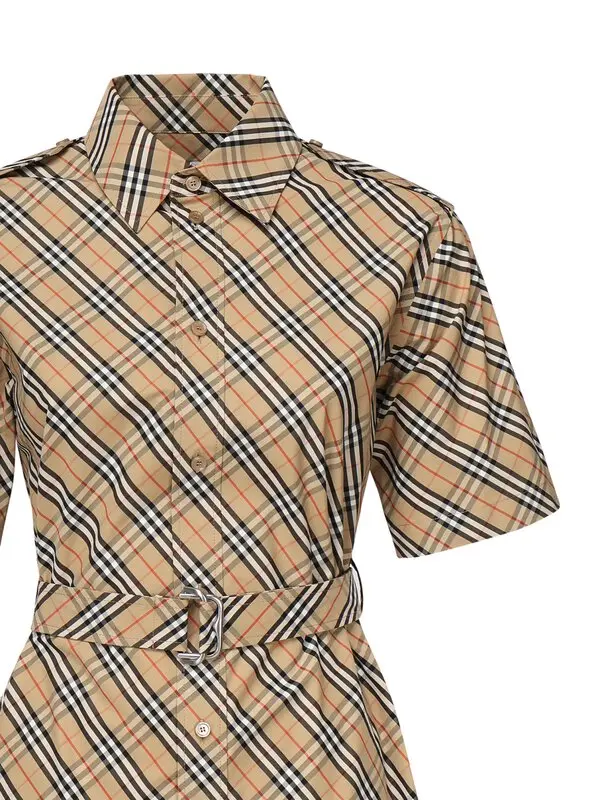 Burberry Checked Belted Mini Dress