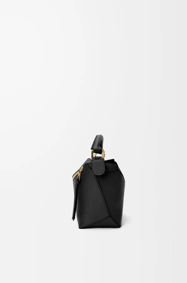 Loewe Small Puzzle Edge Leather Tote Bag - Black