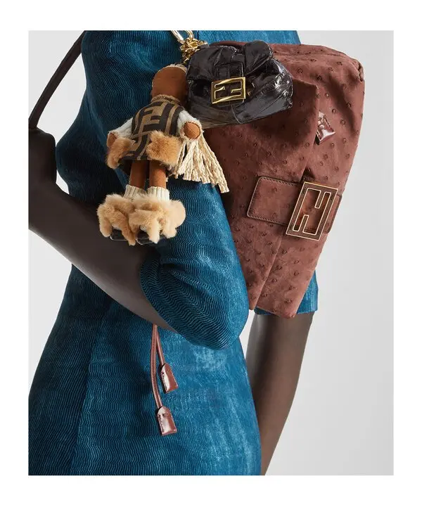 Fendi Inlaid Hagfish Leather Miniature Baguette