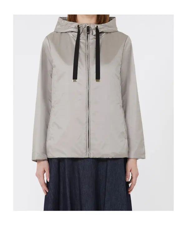 Max Mara Greenh Zip-up Drawstring Jacket - Light Grey