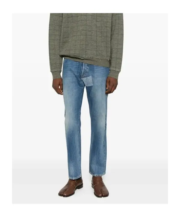 MAISON MARGIELA Whiskering Effect Jeans - Blue