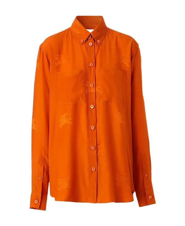 Burberry All-over Jacquard Buttoned Shirt - Orange