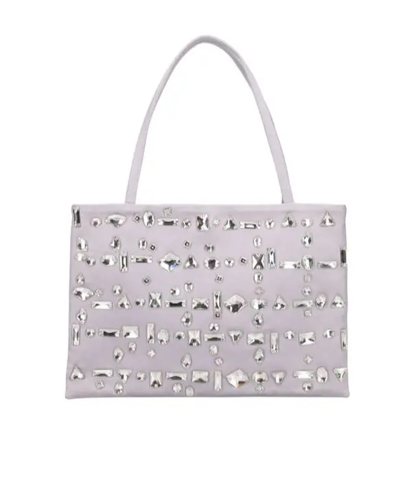 16Arlington Suki Small Shoulder Bag With Crystal Embellishments - Gray
