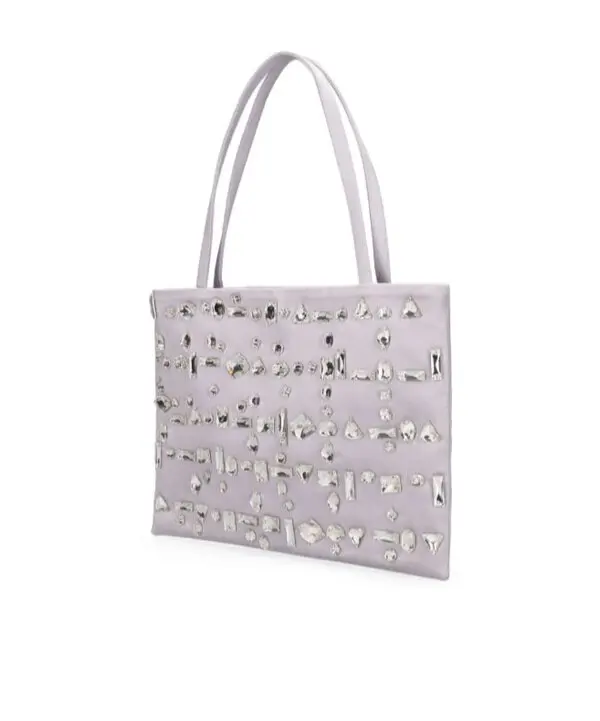 16Arlington Suki Small Shoulder Bag With Crystal Embellishments - Gray