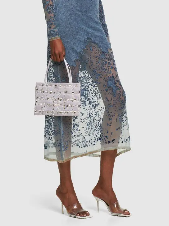 16Arlington Suki Small Shoulder Bag With Crystal Embellishments - Gray
