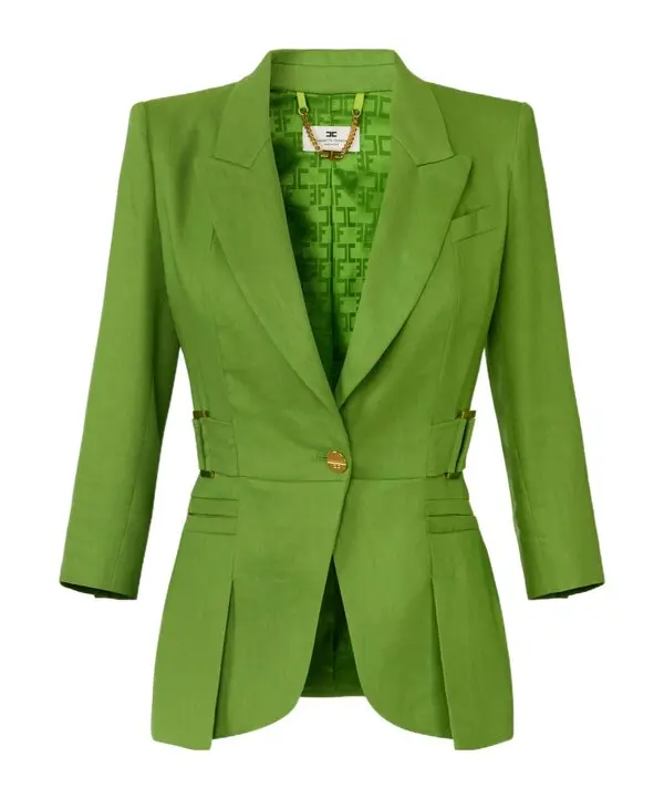 Elisabetta Franchi Single-breasted Blazer With Metal Trim