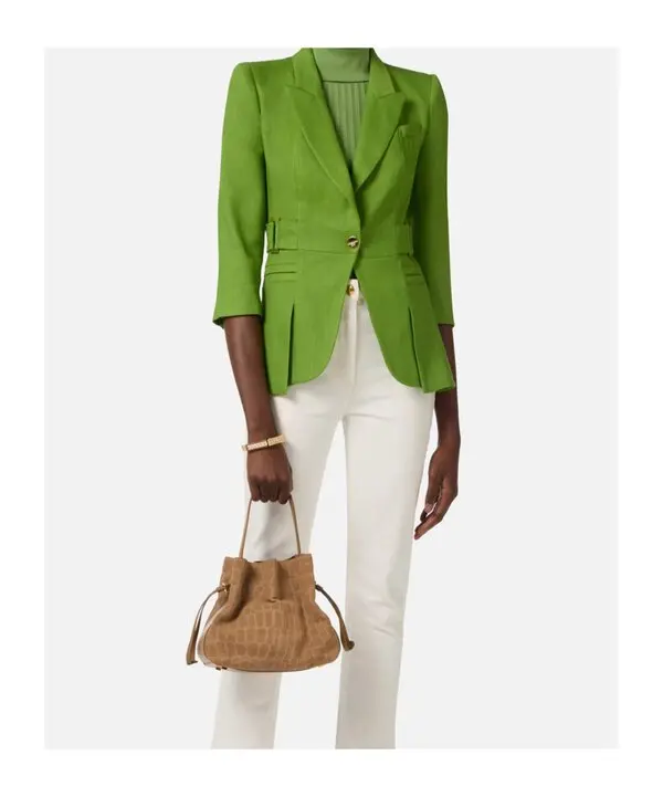 Elisabetta Franchi Single-breasted Blazer With Metal Trim