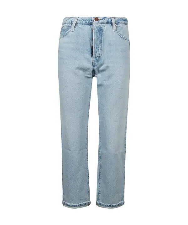 FRAME Button Detailed Straight Leg Jeans