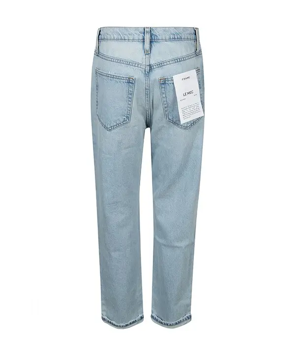 FRAME Button Detailed Straight Leg Jeans