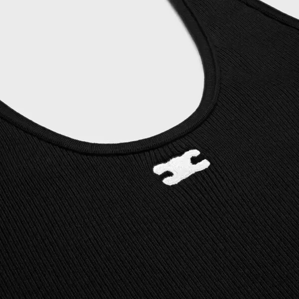 Celine Triomphe Embroidered Athletic Cotton Bra