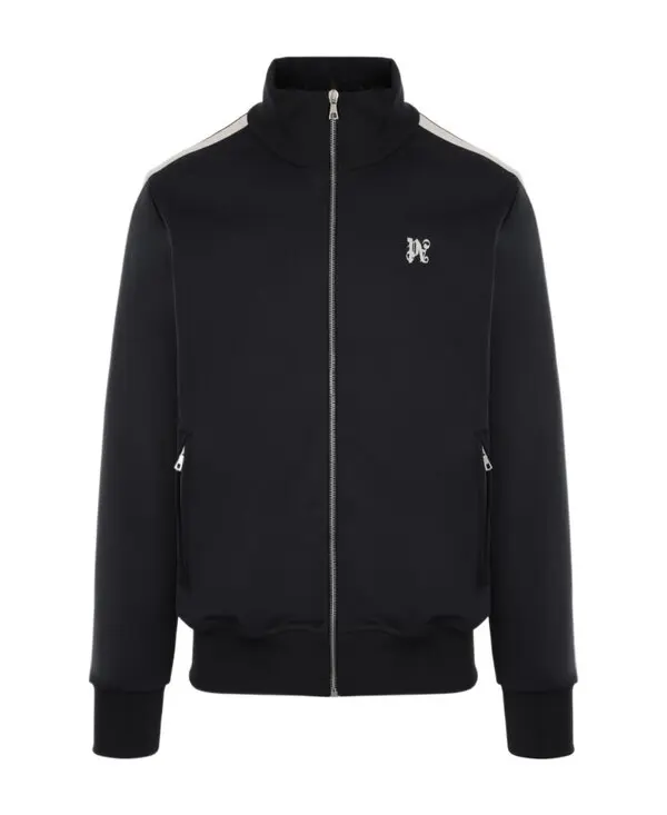 Palm Angels Logo Embroidered Zipped Jacket - Black