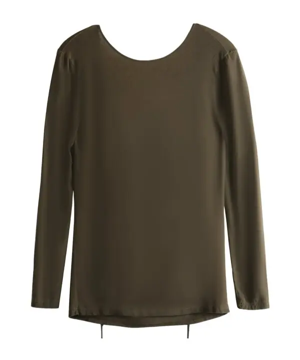 UMA WANG Long Sleeve T-shirt With Lace-up Back