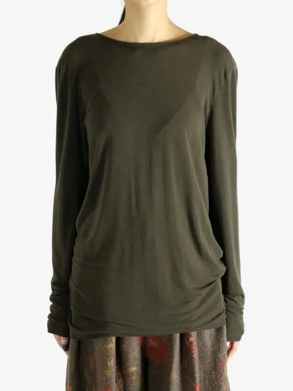 UMA WANG Long Sleeve T-shirt With Lace-up Back