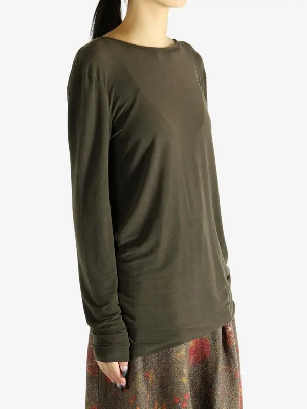 UMA WANG Long Sleeve T-shirt With Lace-up Back