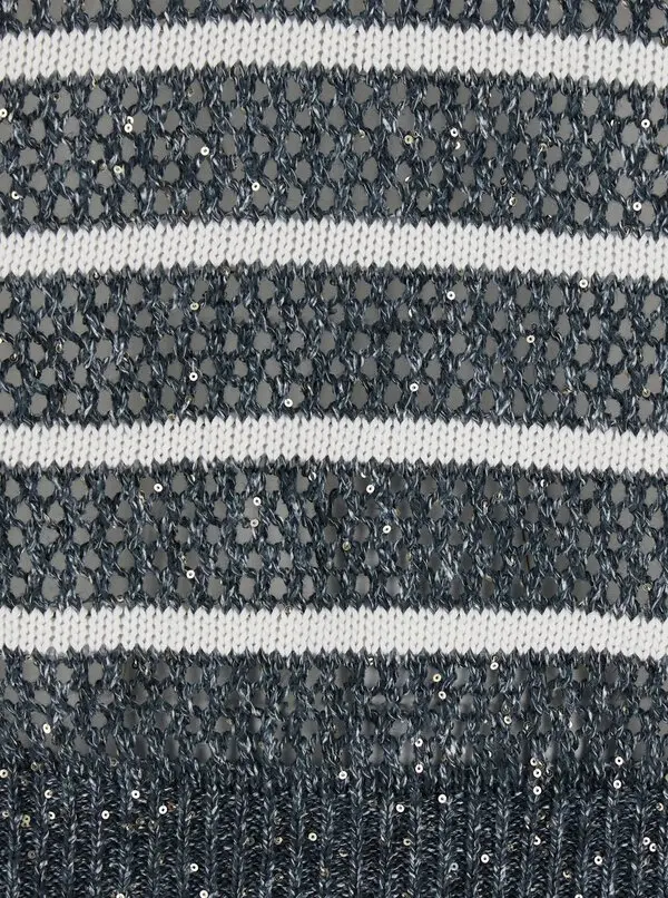 Brunello Cucinelli V-neck Knitted Vest With Sporty Stripes