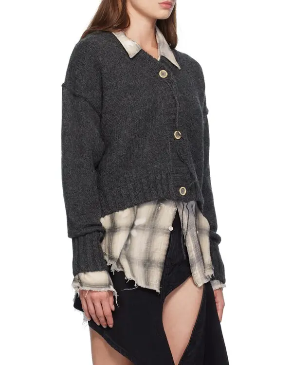 Acne Studios Knit Cardigan With Embroidered Logo