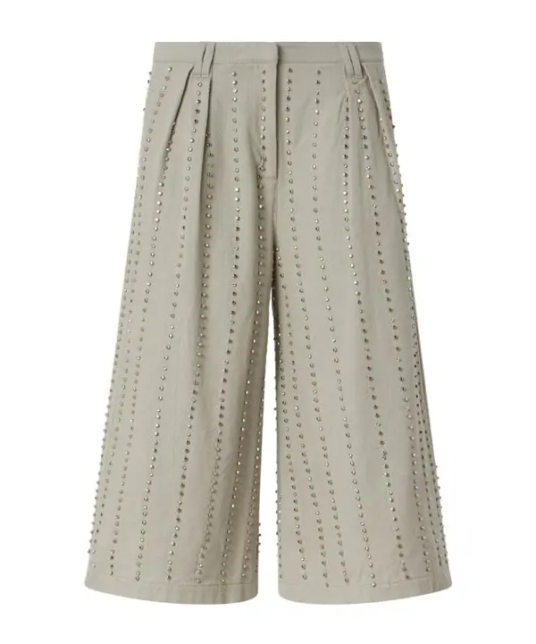 Pinko Embellished Pleated Bermuda Trousers