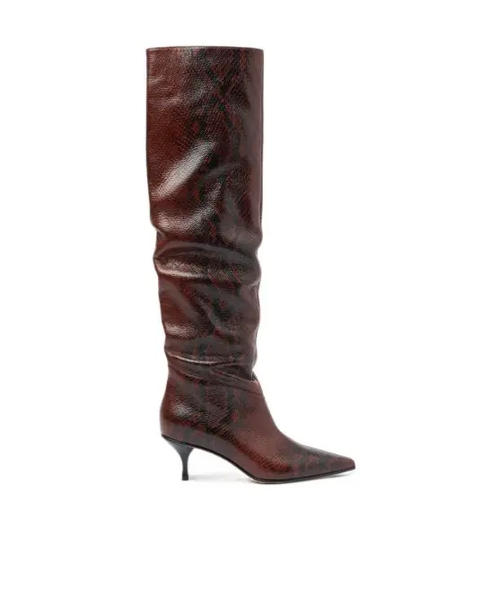 SCAROSSO Barbara Pointed Toe Knee High Boots - Brown