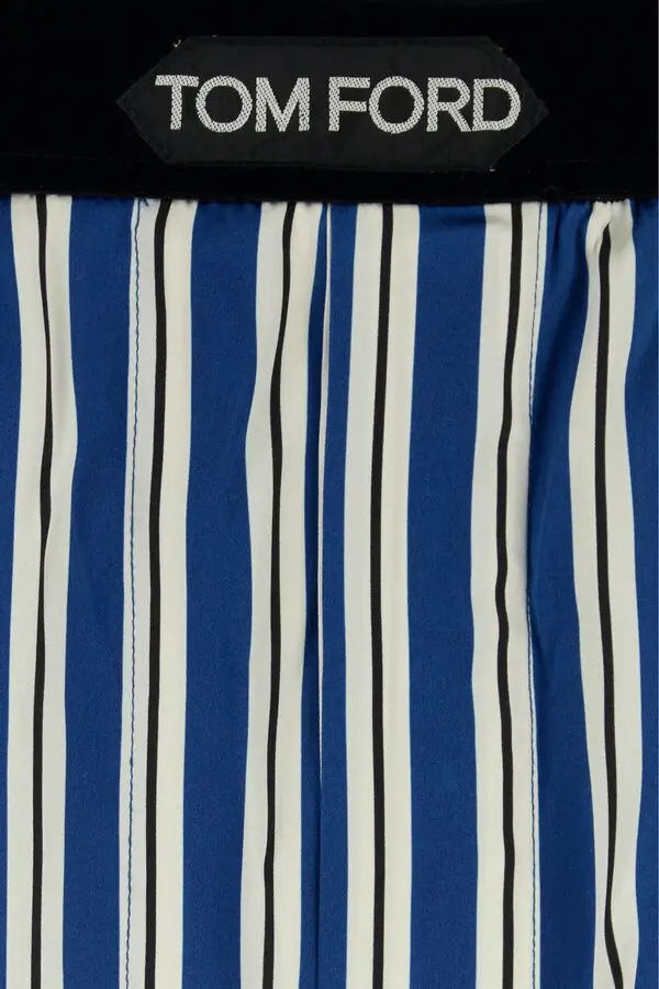 TOM FORD Logo Detail Striped Trousers - Blue