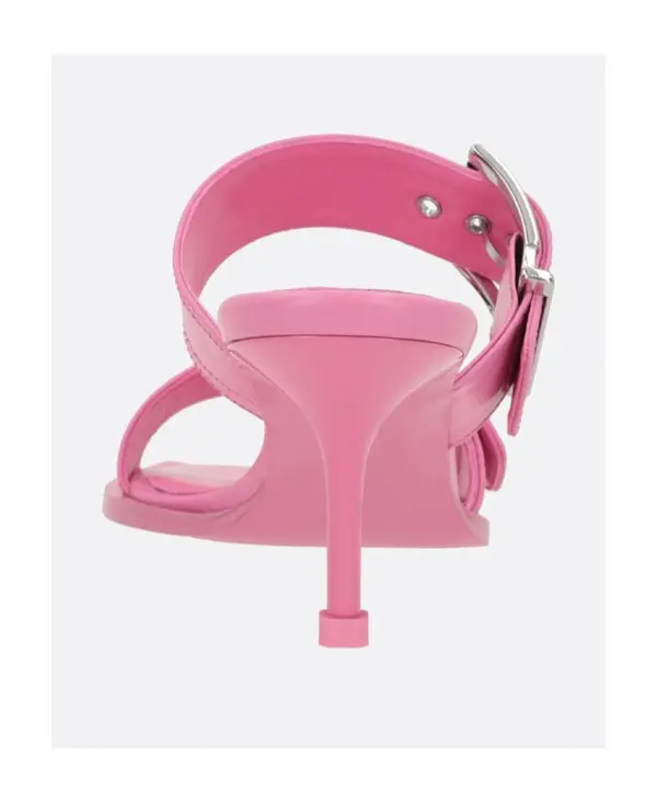 Alexander McQueen Buckle Detailed Slip-on Sandals - Pink