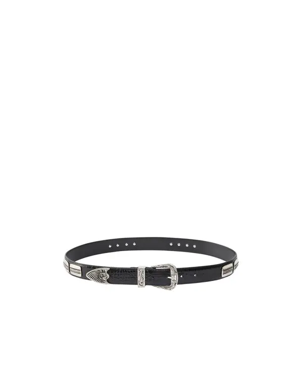 Pinko Embellished Leather Belt - Black