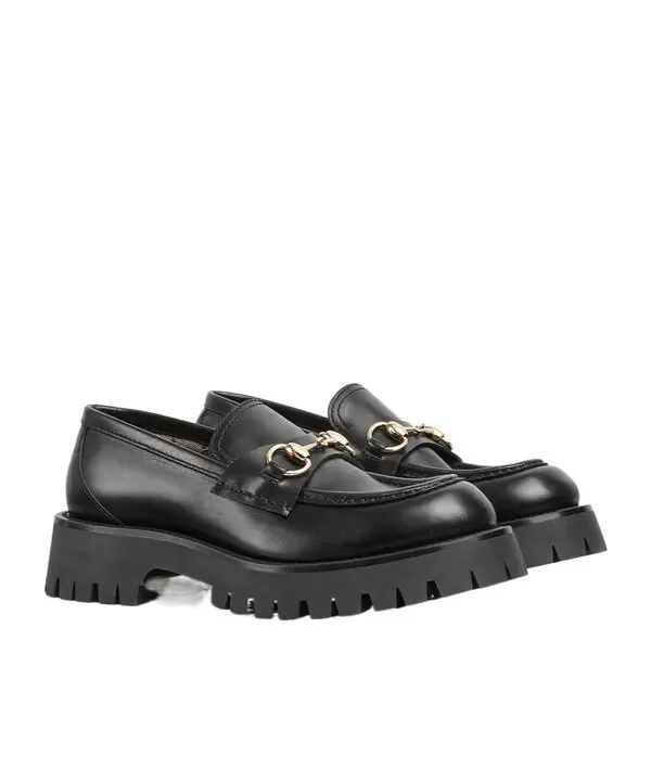 Gucci Lug Horsebit Detailed Loafers