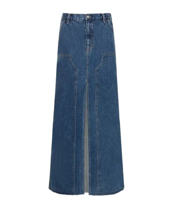 SLVRLAKE Worker Slit Denim Skirt - Blue