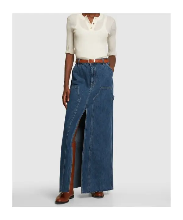 SLVRLAKE Worker Slit Denim Maxi Skirt