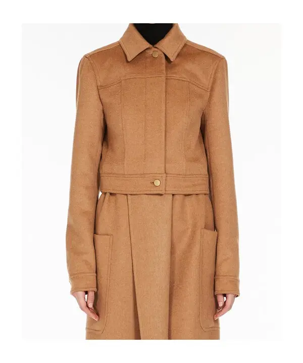 Max Mara Cropped Fitted Jacket With Gold Studs
