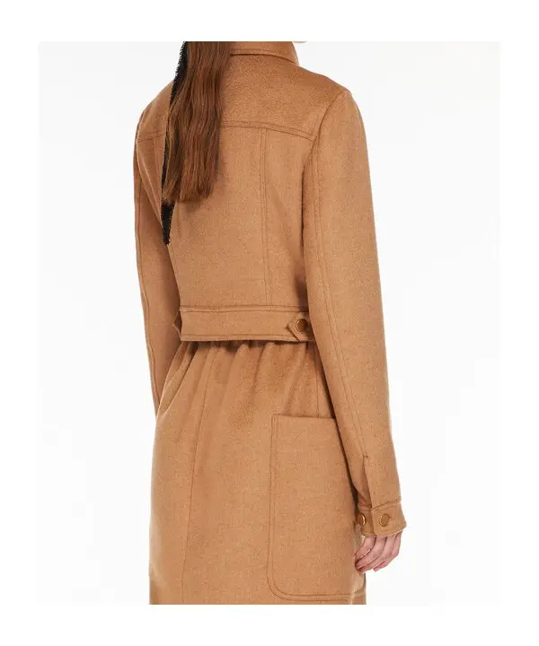 Max Mara Cropped Fitted Jacket With Gold Studs