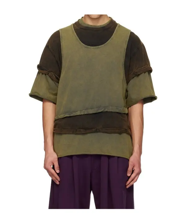 We11Done Three-layer Short-sleeved T-shirt - Green