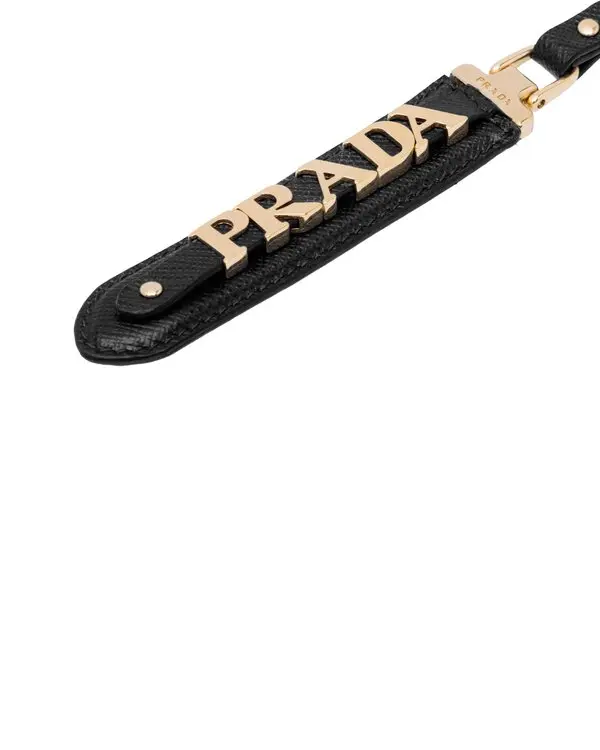 Prada Saffiano Logo Plaque Key Ring