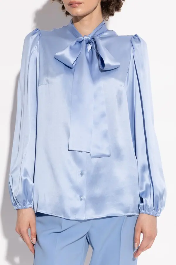 Dolce & Gabbana Pussy-bow Bell-sleeved Shirt