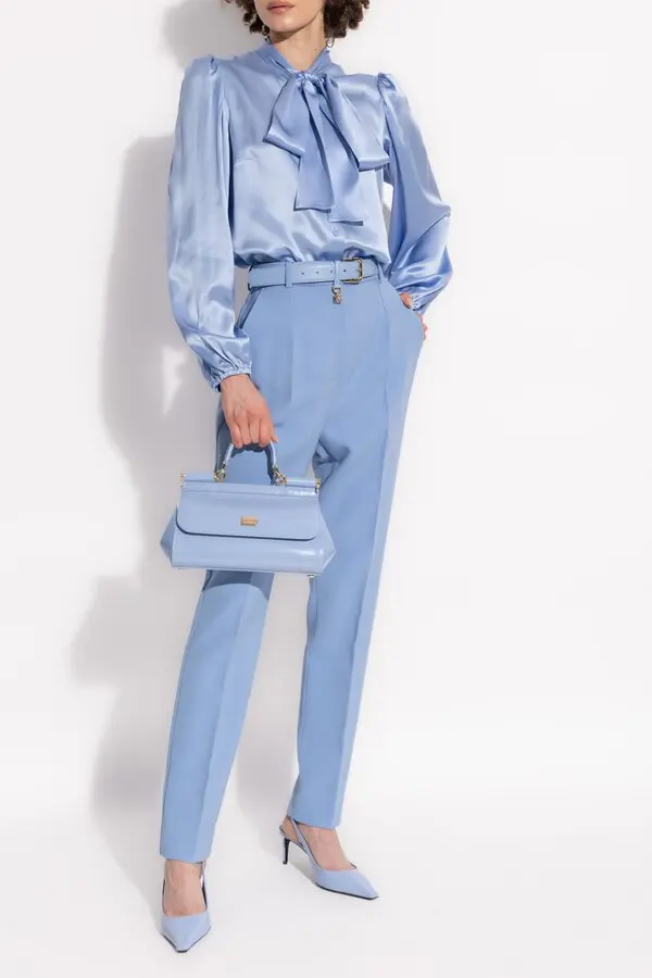 Dolce & Gabbana Pussy-bow Bell-sleeved Shirt