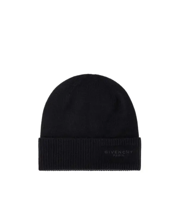Givenchy Logo Embroidered Knitted Beanie - Black