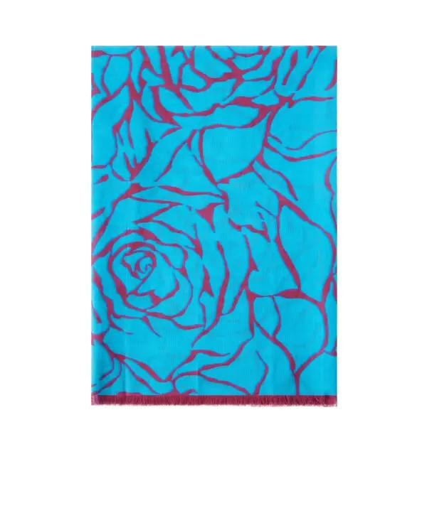 Dries Van Noten Tassel Print Scarf - Blue