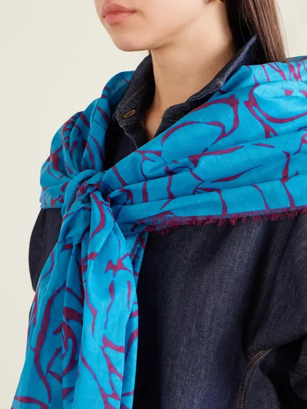 Dries Van Noten Tassel Print Scarf