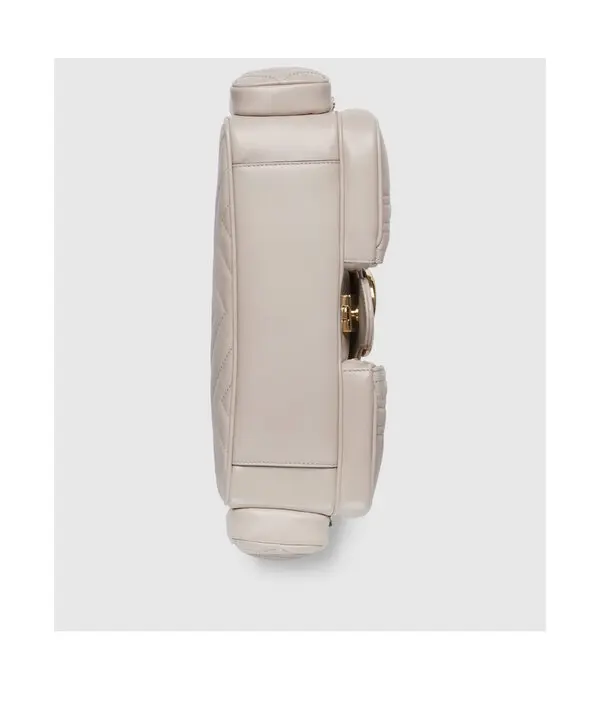 Gucci Gg Marmont Foldover Top Small Shoulder Bag - Ivory