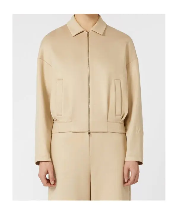 Max Mara Collared Zip-up Cropped Jacket