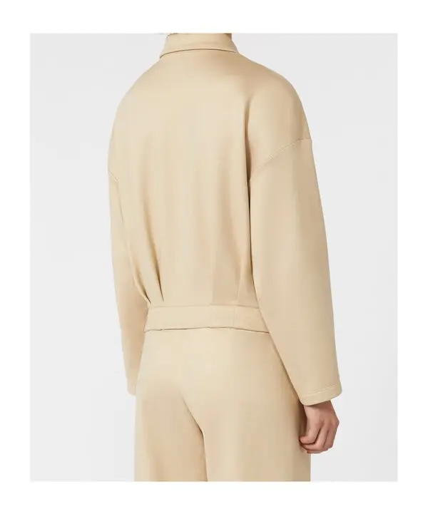 Max Mara Collared Zip-up Cropped Jacket - Nude