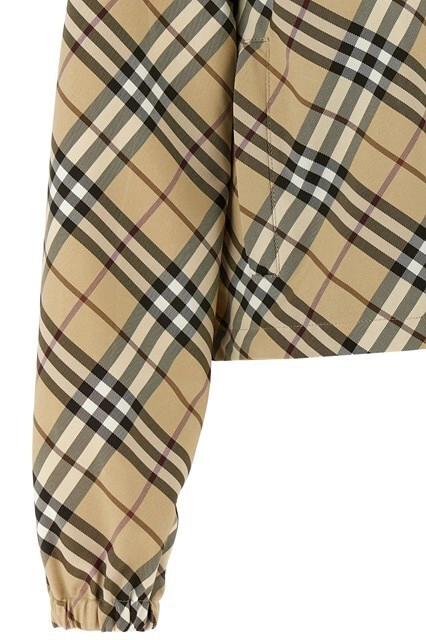 Burberry Checked Hooded Zip-up Jacket