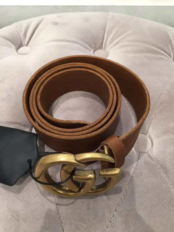 Gucci Double G Buckle Leather Belt - Brown