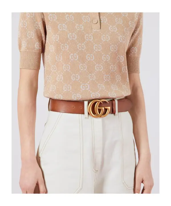 Gucci Double G Buckle Leather Belt