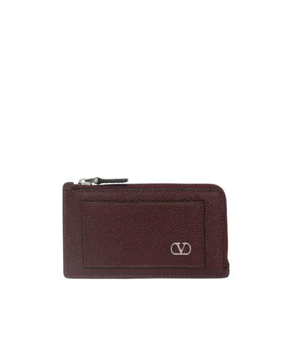 Valentino Garavani Vlogo Signature Zip-around Cardholder - Red