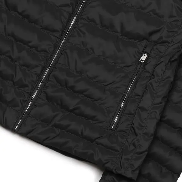 Prada Long-sleeved Zip-up Cotton Jacket With Stand Collar And Pockets