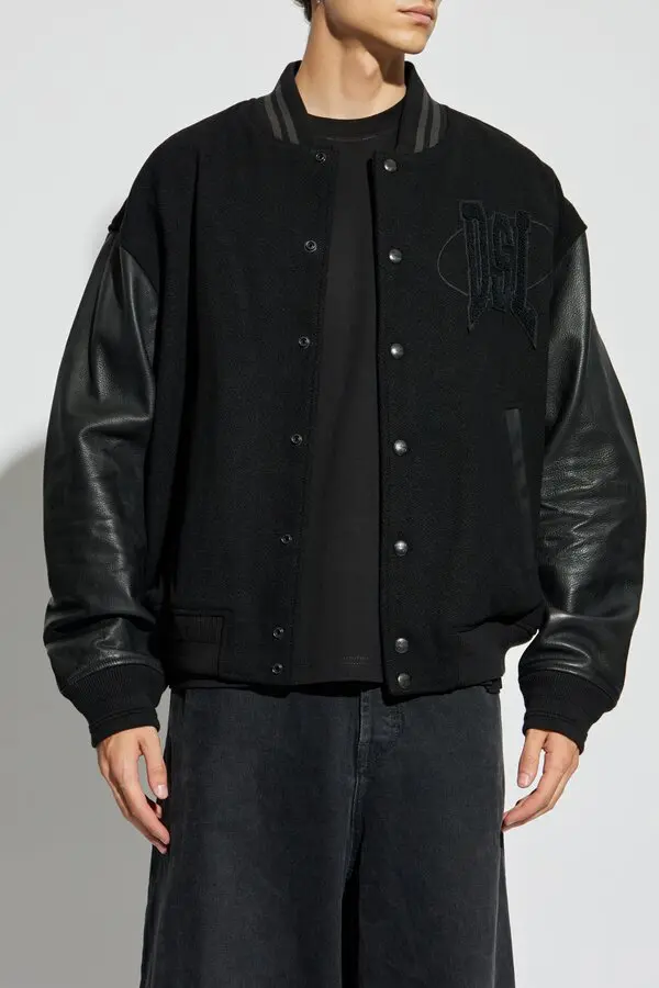 DIESEL® L-nyman Panelled Bomber Jacket - Black
