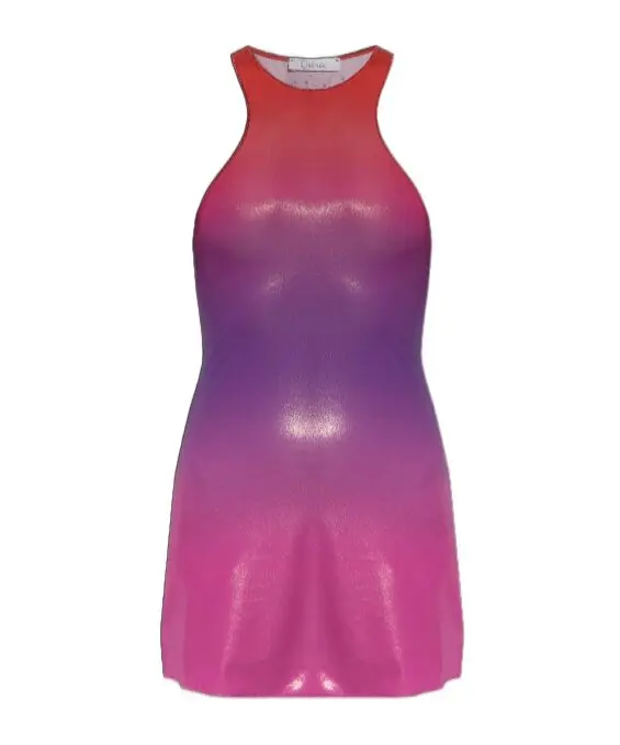 Oseree Sleeveless Gradient Swim Dress With Embellished Logo - Multicolor