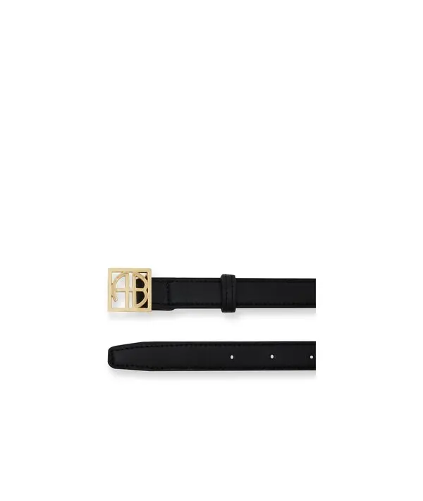 ANINE BING Monogram Leather Belt - Black