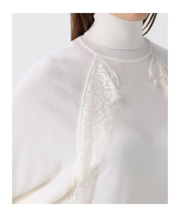 Liu Jo Lace Detail Turtleneck Jumper