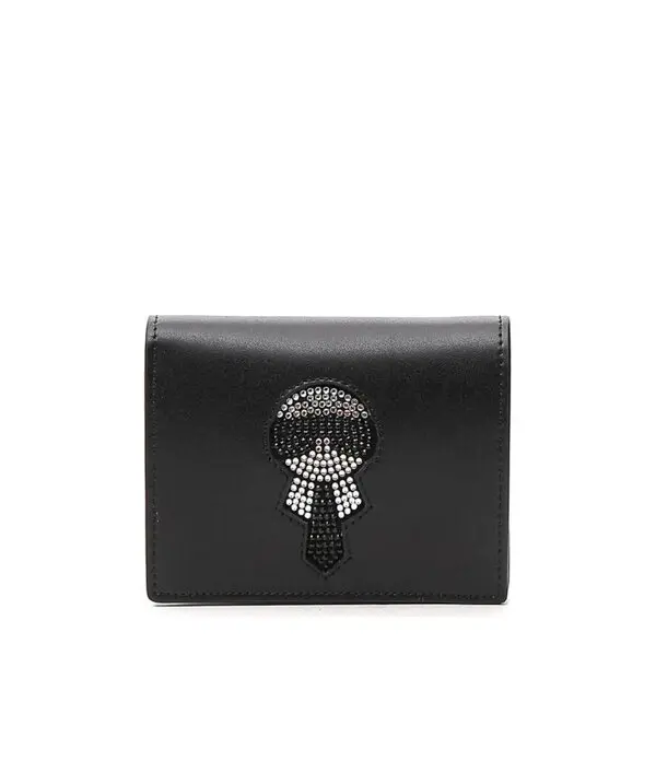 Fendi Embellished Folded Wallet - Black